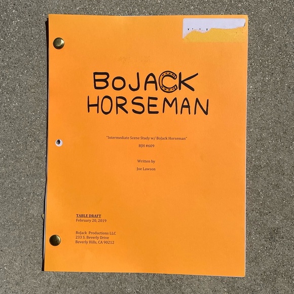 Bojack Productions LLC | Other | Bojack Horseman Original 9 Table Draft ...